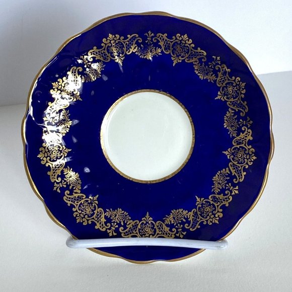 Aynsley | Dining | Aynsley Deep Blue No 27 Scalloped Border Gold Accent ...